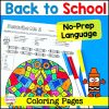 Back To School No-Prep Language With Mandala Coloring Pages - Speech ...