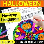 Halloween Color By Number Printable Language Activities - Speech Sprouts