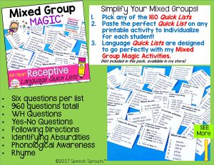 Receptive Language Lists For Speech Therapy Mixed Groups - Speech Sprouts