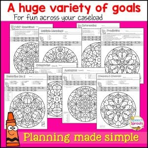 Valentine's Day No-Prep Language Activities With Mandala Coloring Pages ...
