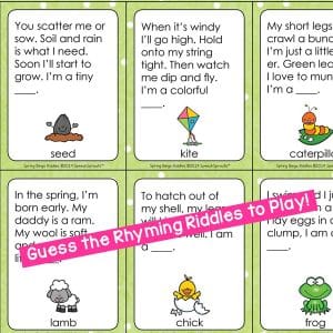 Spring Bingo Riddles Speech And Language Activity - Speech Sprouts