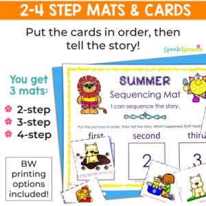 Summer Sequencing Activities With Story Retell & Writing - Speech Sprouts
