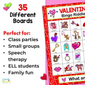 Valentine's Day Bingo Riddles Game - Speech Sprouts