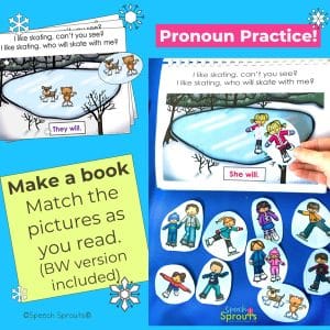 Pronoun Activities For Winter Speech Therapy: I LIke Skating - Speech ...