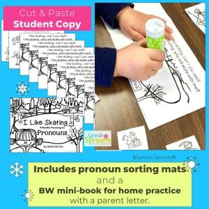 Pronoun Activities For Winter Speech Therapy: I LIke Skating - Speech ...