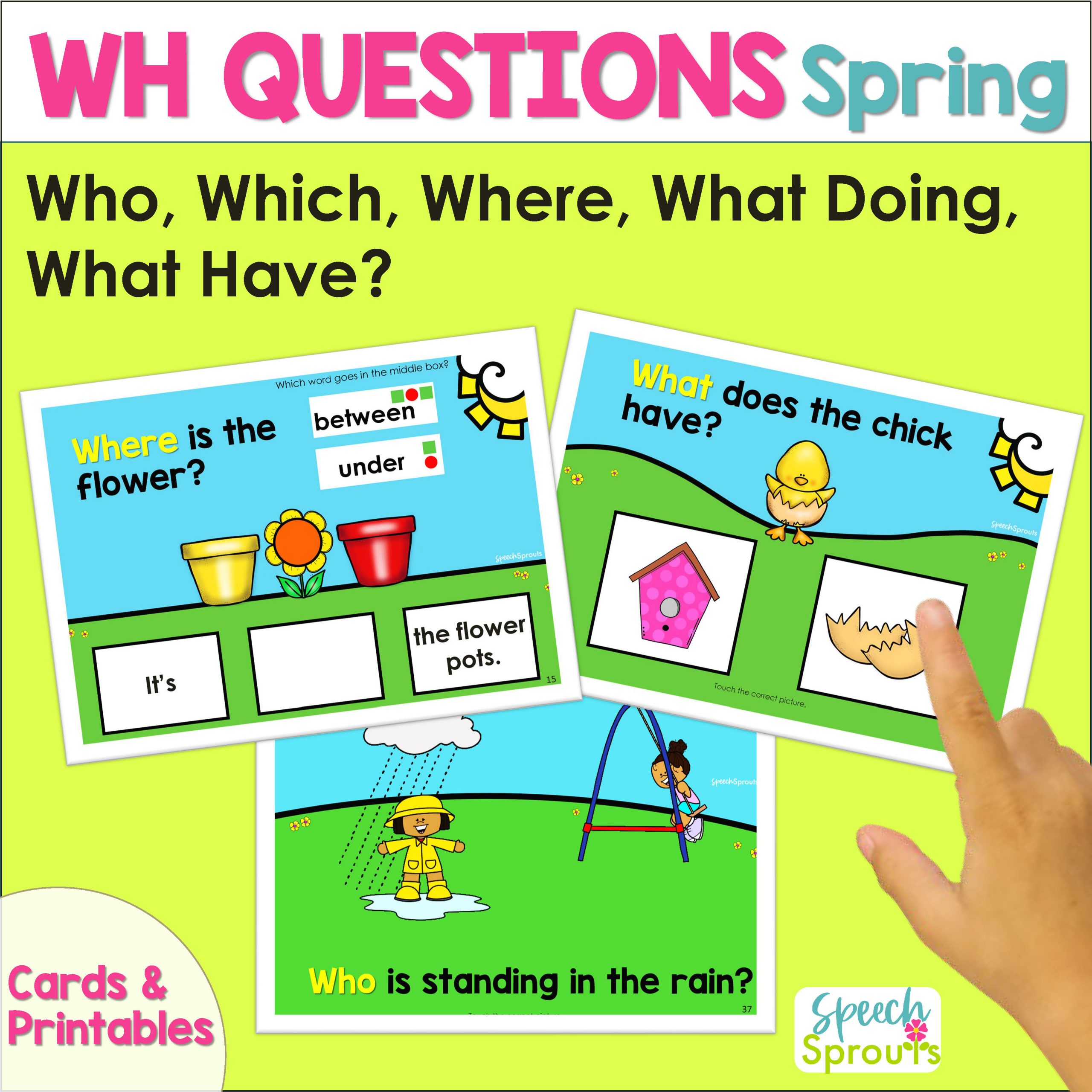 Spring WH Questions Speech Therapy Cards And Worksheets Speech Sprouts Spring WH Questions Speech Therapy Cards And Worksheets Speech Sprouts