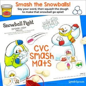 Winter Articulation Activities Speech Therapy CVC Smash Mats - Speech ...