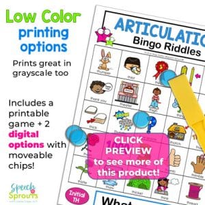 TH Bingo Riddles Articulation Games Speech Therapy Activities - Speech ...