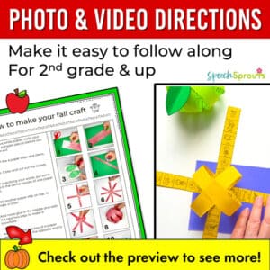 Fall Articulation Activities Easy Apple-Pumpkin Craft - Speech Sprouts